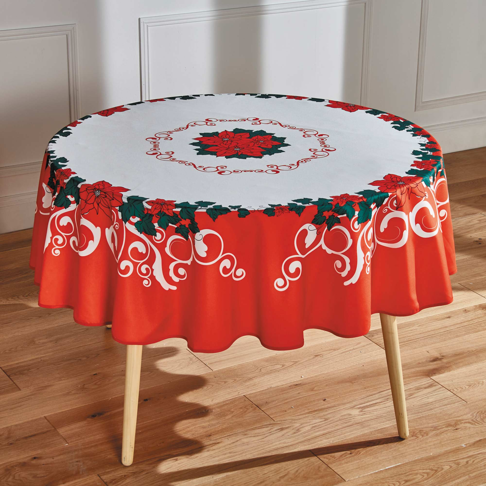 Nappe poinsettia ronde | Sédao