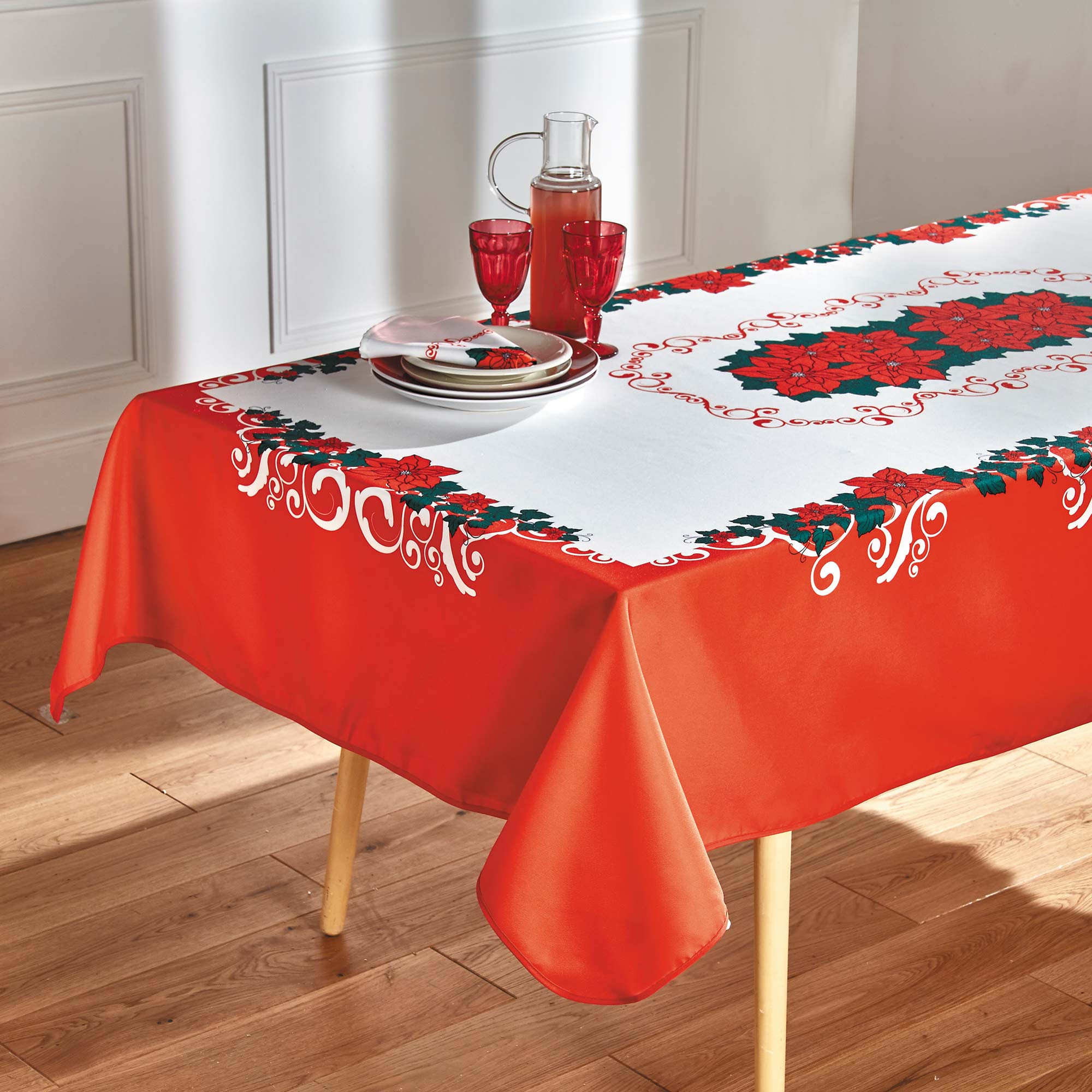 Nappe poinsettia rectangulaire | Sédao